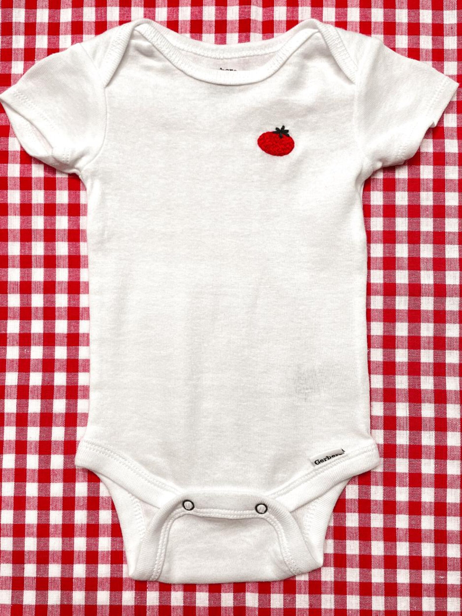 Tomato Baby Outfit, Hand Embroidered Gerber Onesie®, Grocery Baby Gift ...