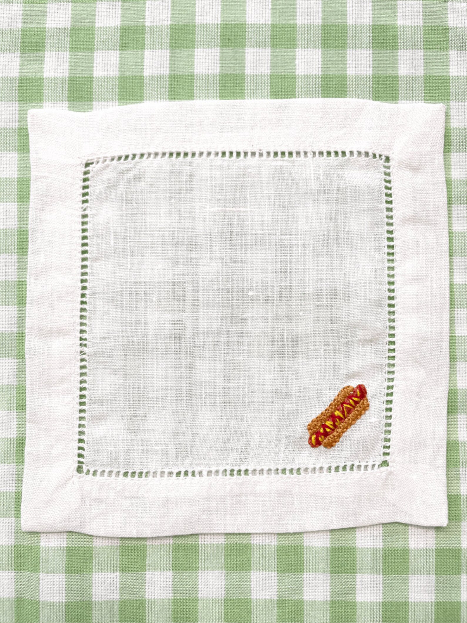 Summer Foods Hand Embroidered Linen Cocktail Napkins | Set of 4 ...