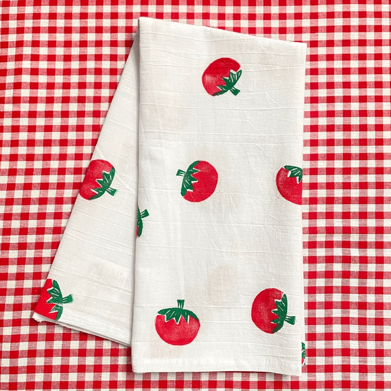 Red Tea Towel - Etsy