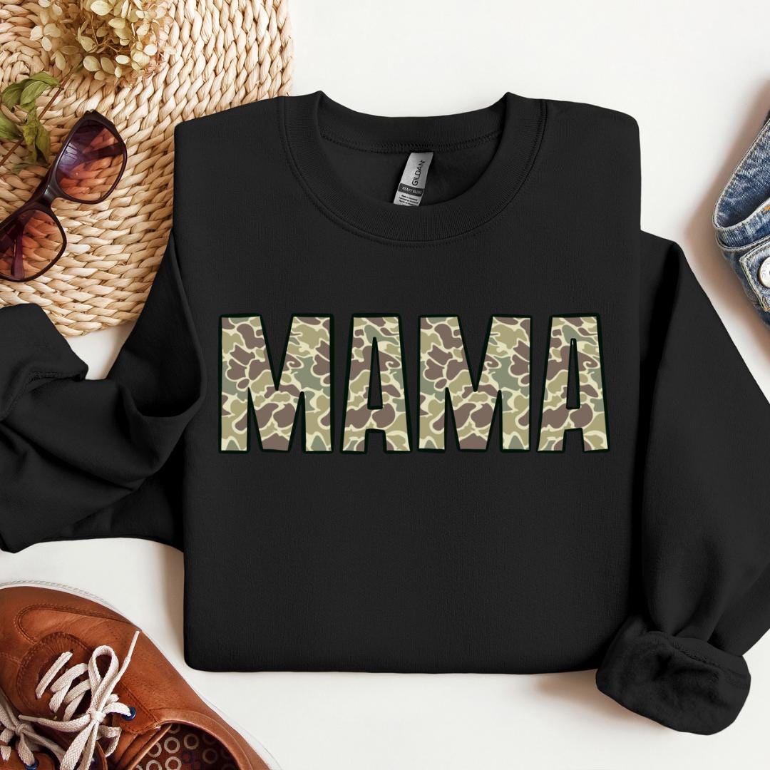 Vibrant Mama Old School Camo Crewneck Camo Mama Crewneck Camo ...