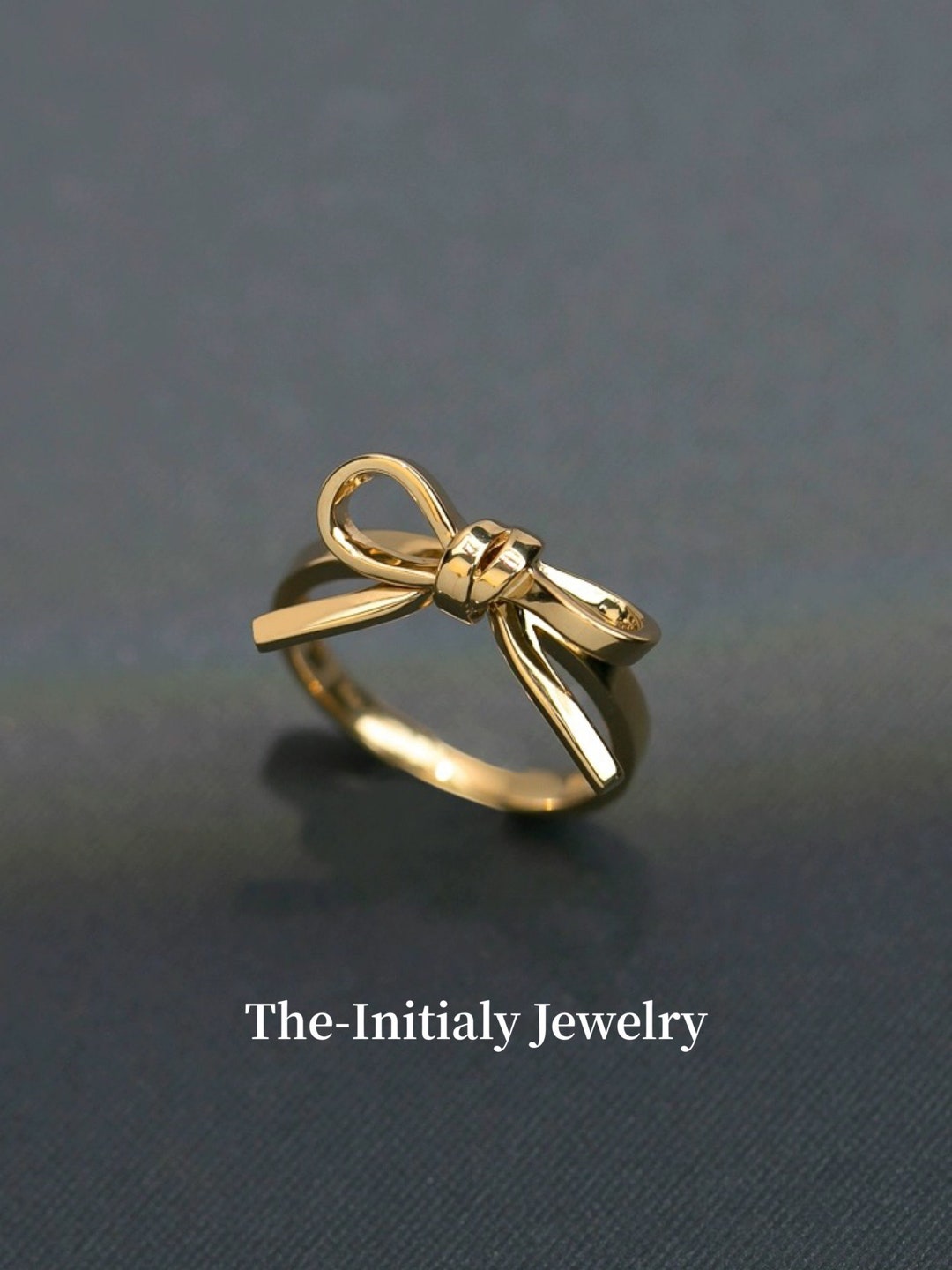 Delicate 3D 14K Yellow Gold Cute Bow Ring a Stylish and Whimsical Gift ...