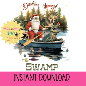 Dashin' Through the Swamp PNG, Cajun Christmas PNG, Lousiana Christmas ...