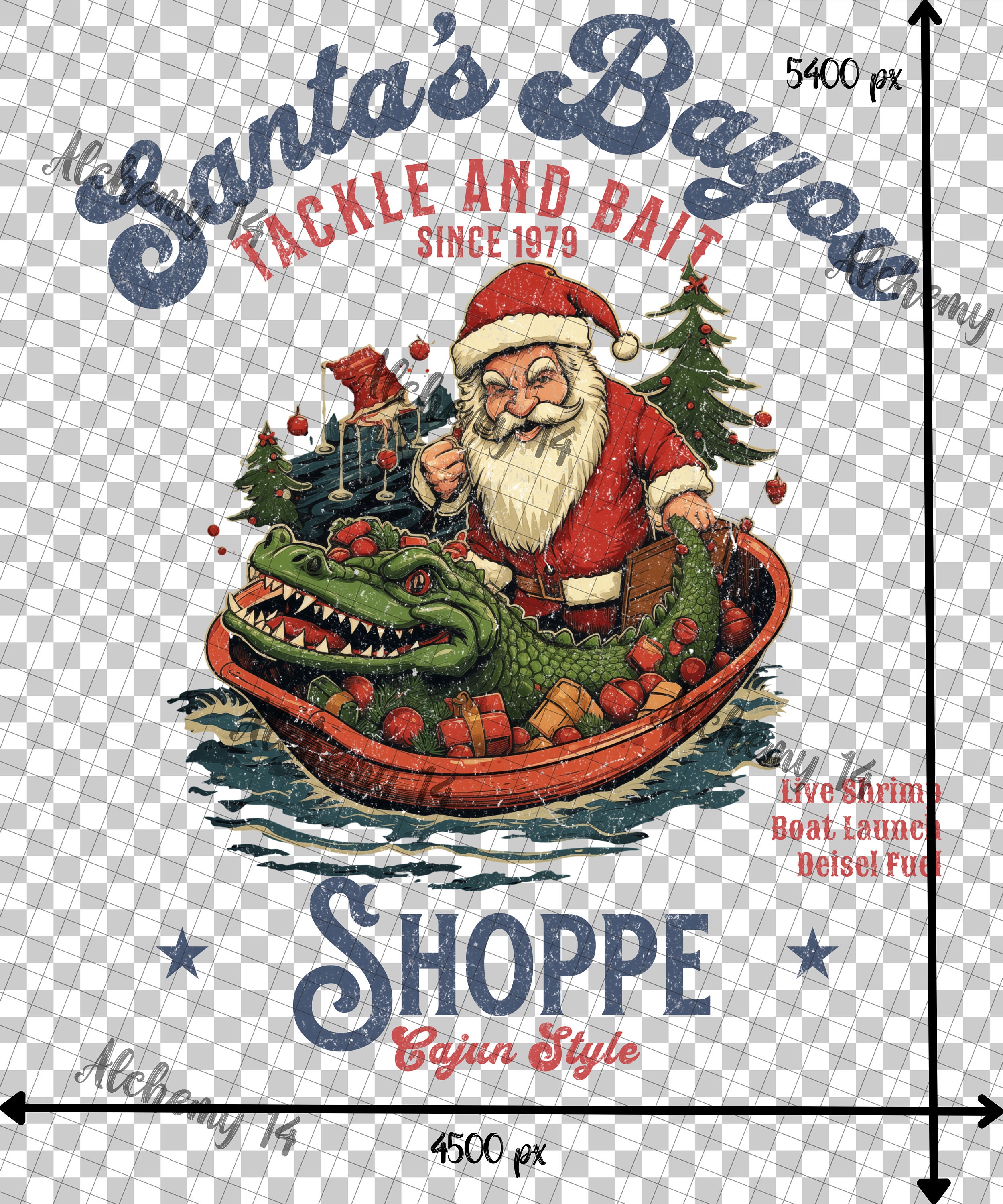 Santa's Bayou Shoppe PNG, Cajun Christmas PNG, Lousiana Christmas ...