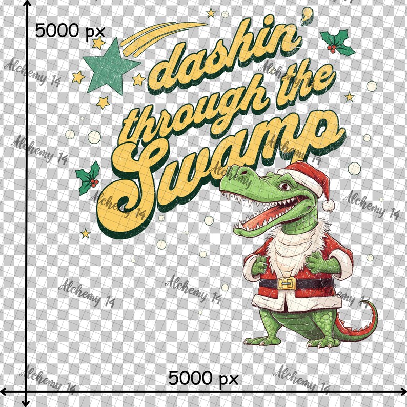 Dashin' Through the Swamp PNG, Cajun Christmas PNG, Lousiana Christmas ...