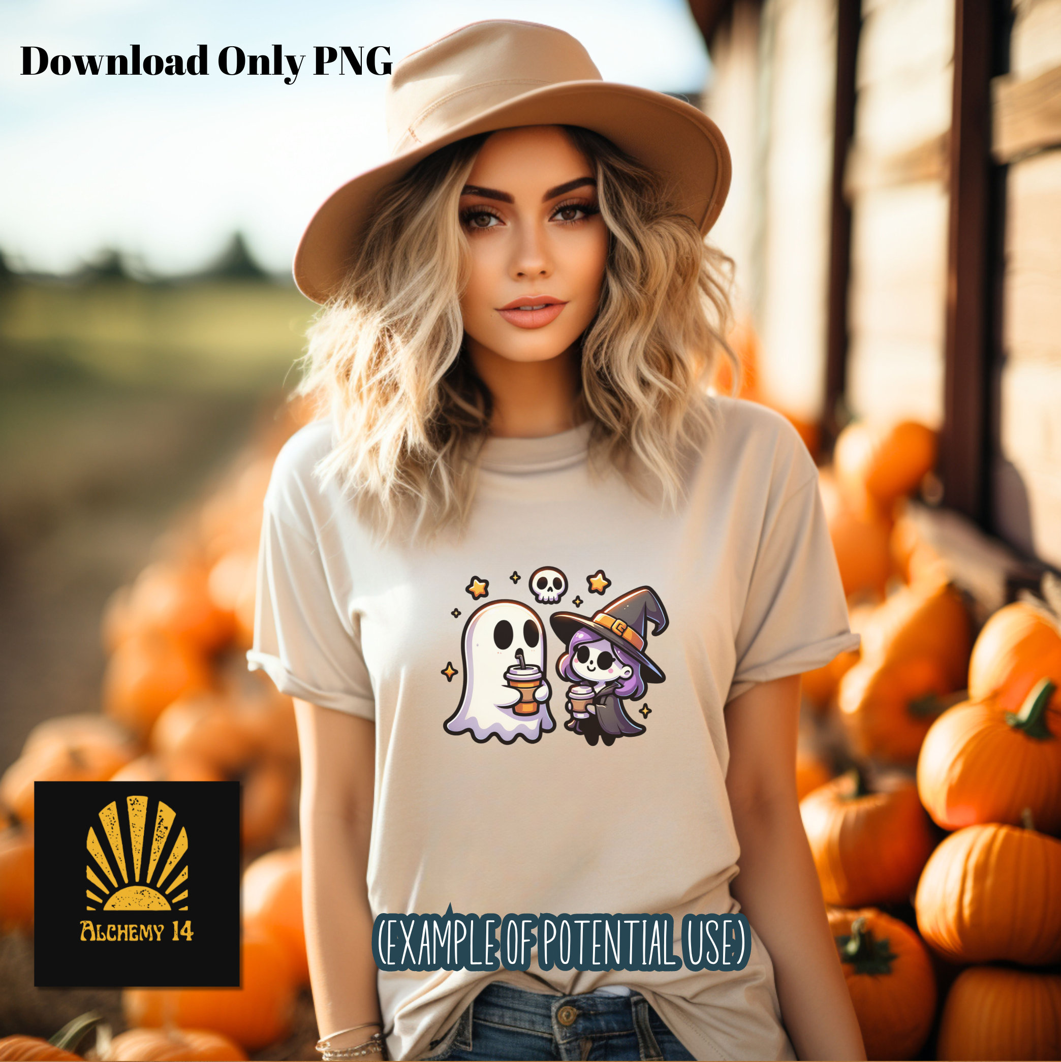 Cute Boho Ghost Clipart Bundle PNG Cowboy Western Ghost, Cute Halloween ...