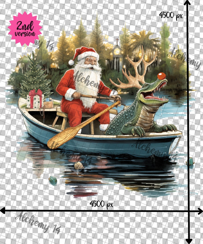 Dashin' Through the Swamp PNG, Cajun Christmas PNG, Lousiana Christmas ...