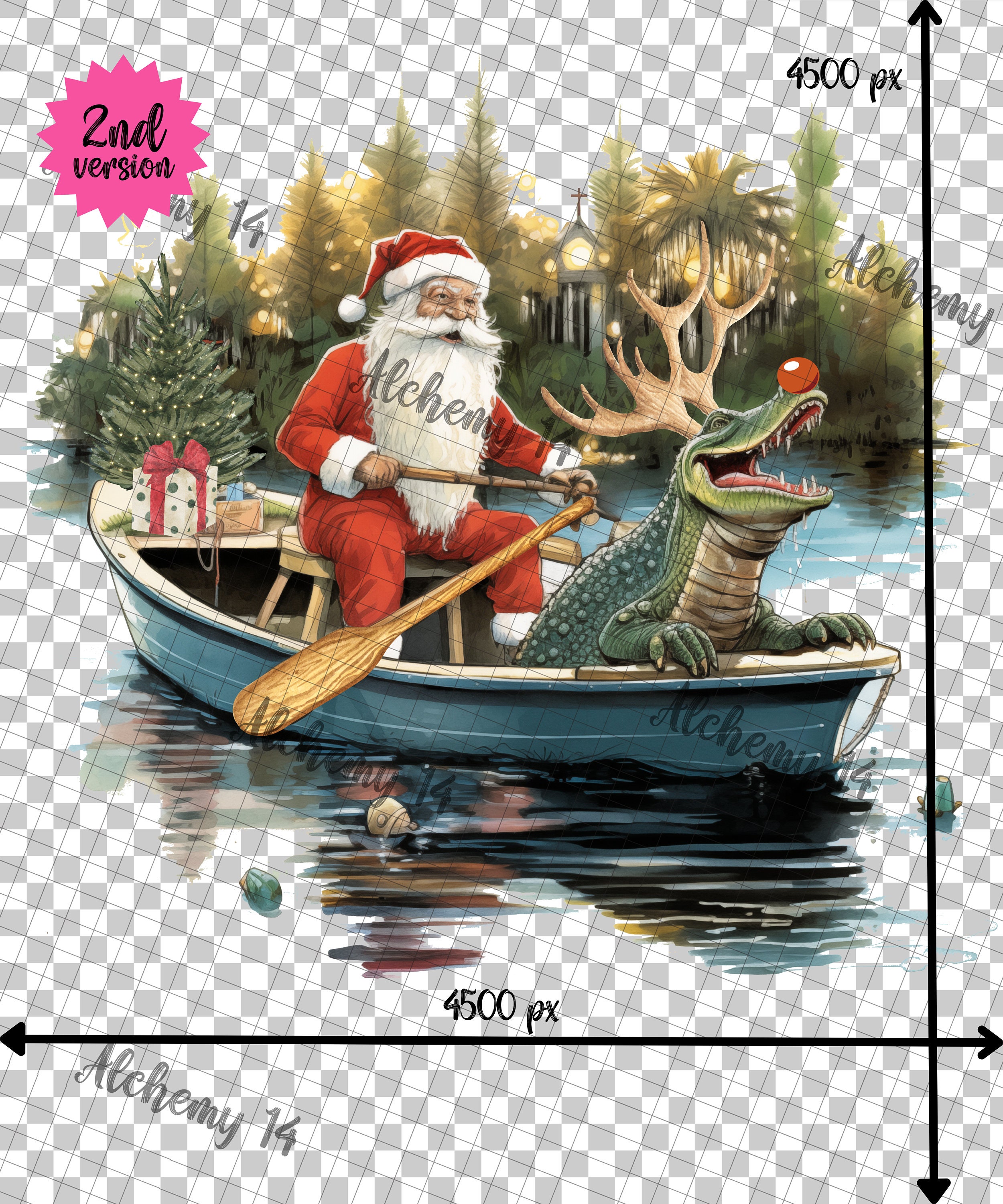 Dashin' Through the Swamp PNG, Cajun Christmas PNG, Lousiana Christmas ...