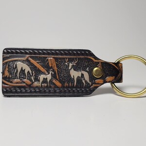 Leather Keychain - Etsy