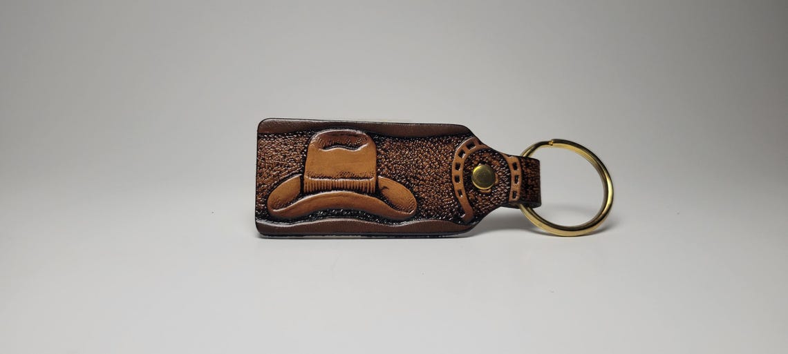 Leather Keychain - Etsy