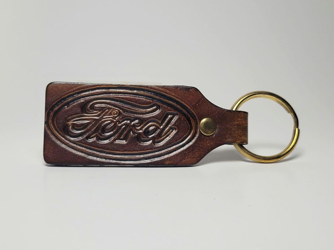 Leather Keychain - Etsy