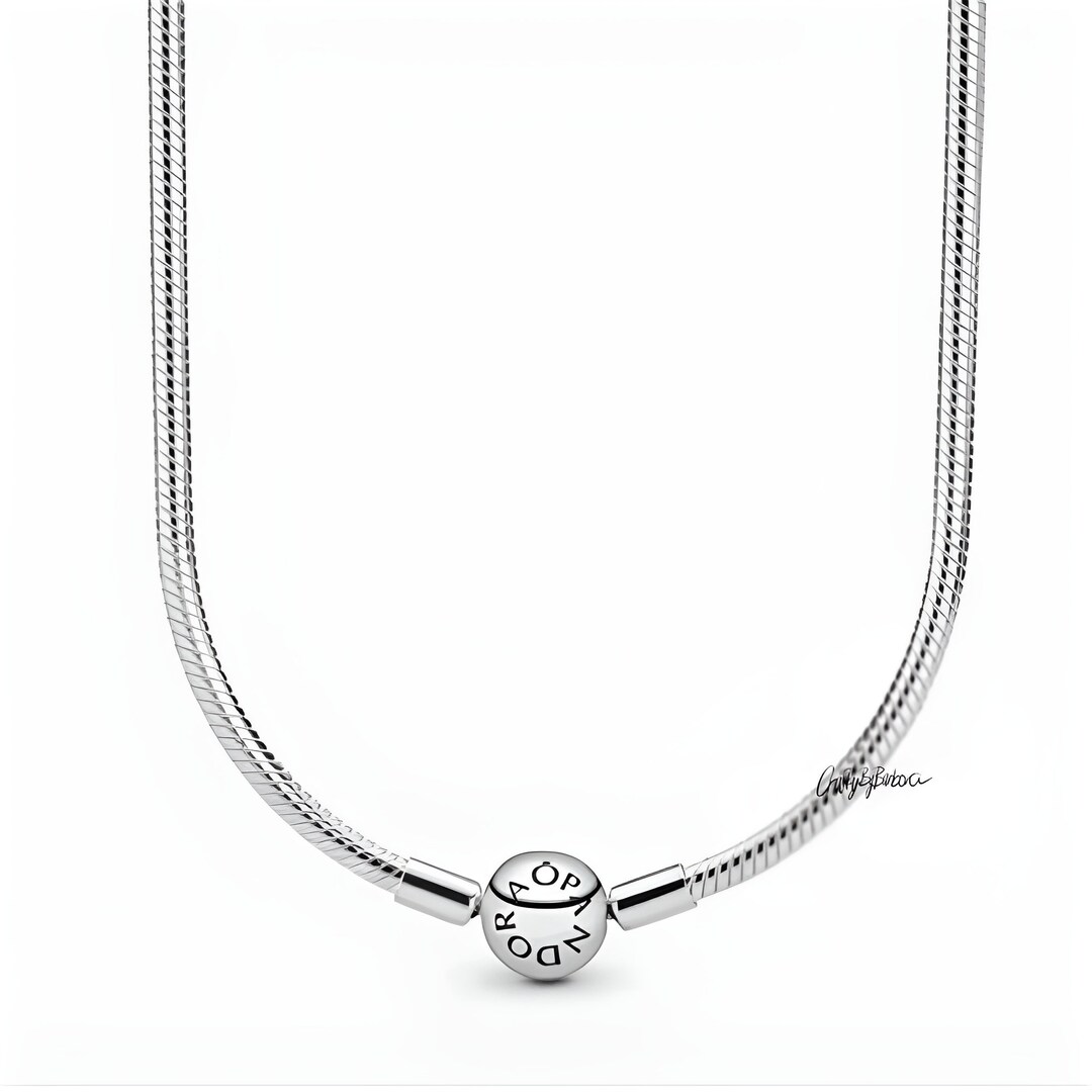 Sterling Silver Pandora Moments Snake Chain, Dainty Charm Necklace ...