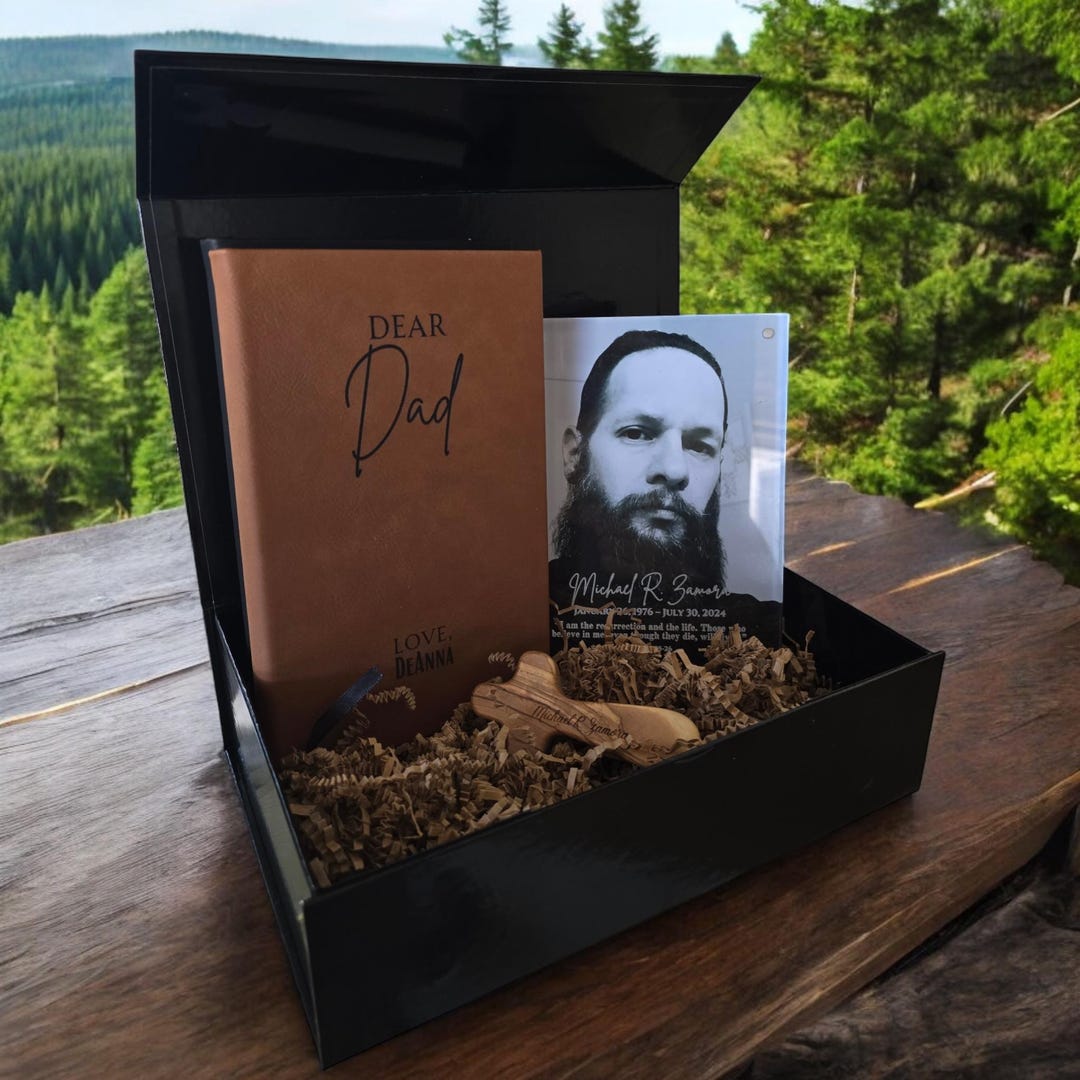 Sympathy Box, Gift, Personalized Frame, Olive Wood Cross, Card, Loss ...