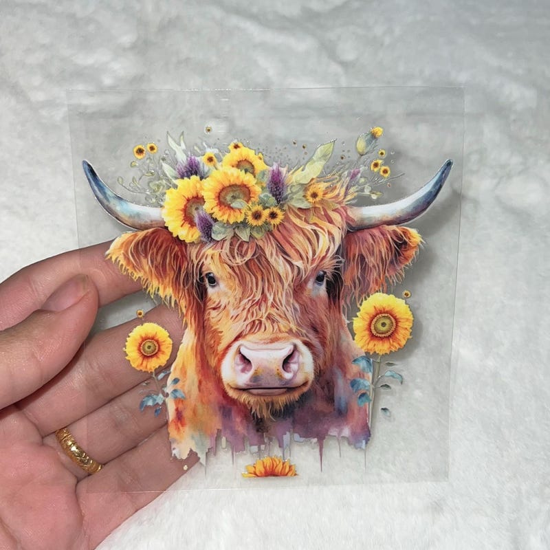 Uv Dtf Decal Cow - Etsy