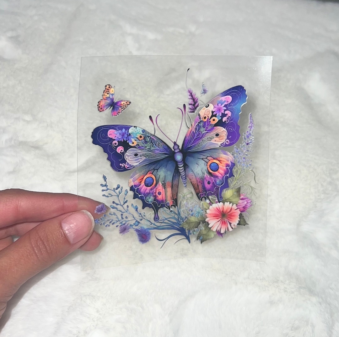 UV DTF Floral Butterfly 4 Decal D1 - Etsy