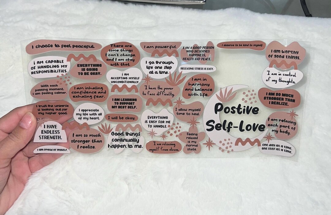 Uv DTF Positive Self Love Affirmation Daily Reminder Reminders 40oz Cup ...