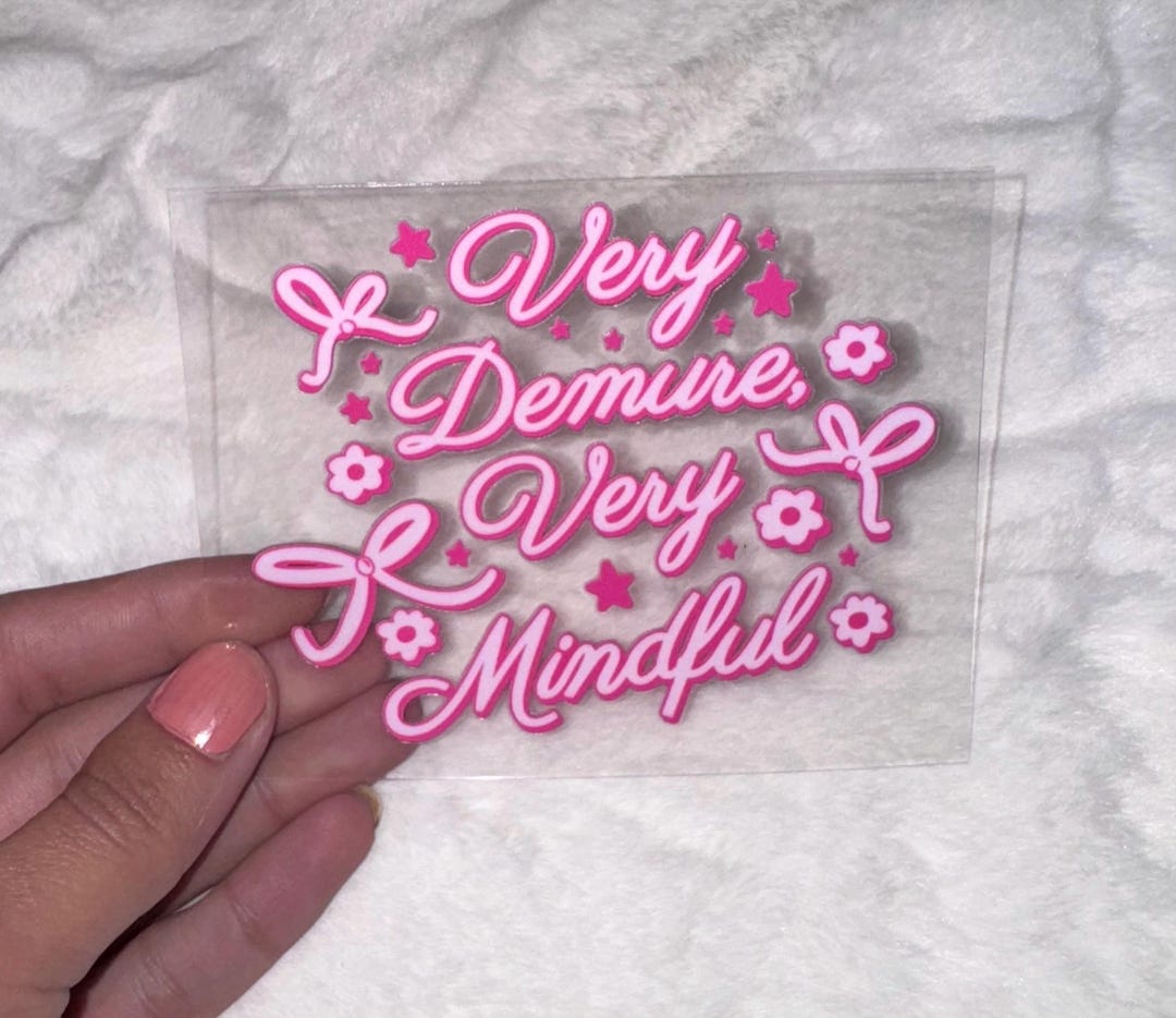 Uv DTF Love Pink Bow Coquette Style Demure Cutesy 4” Decal D# - Etsy