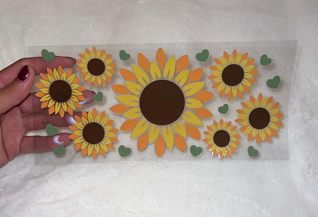 Uv DTF Sunflower Sunflowers Floral Flowers Flower 16 Oz Cup Wrap ...