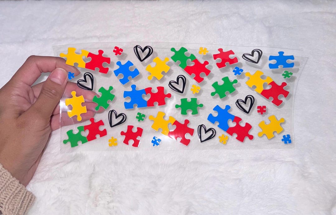 Uv DTF Autistic Autism 16 Oz Cup Wrap | Ready to Apply | No Heat Needed ...