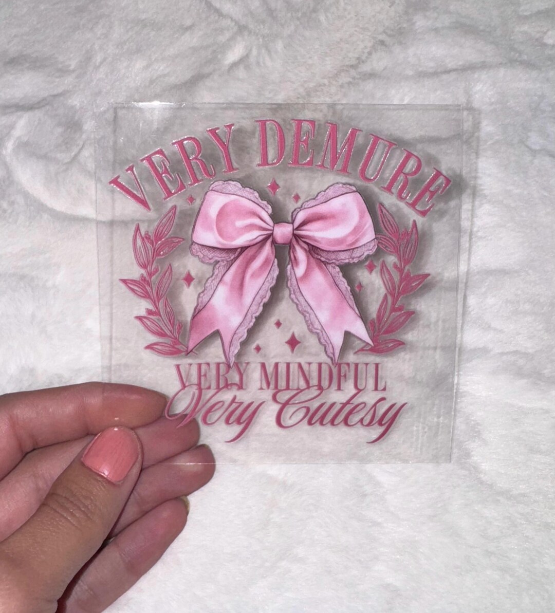 Uv DTF Love Pink Bow Coquette Style Demure Cutesy 4” Decal #D5 - Etsy
