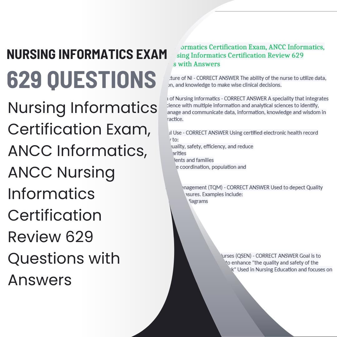 Nursing Informatics Certification Exam, ANCC Informatics, ANCC Nursing ...