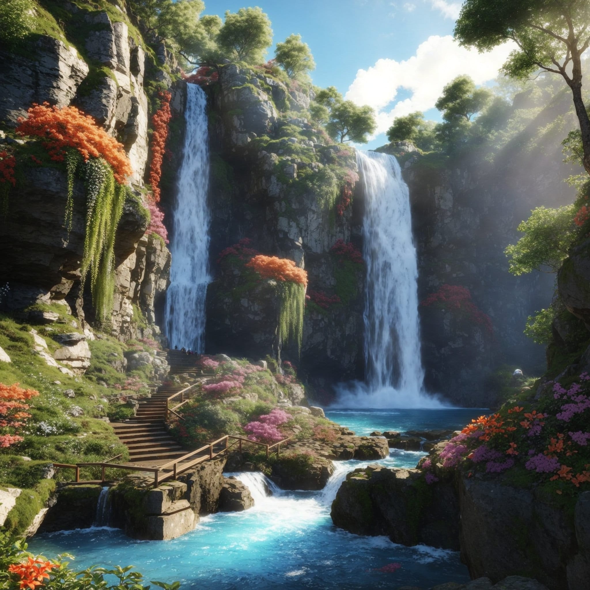 Landscape Concept Art Waterfall