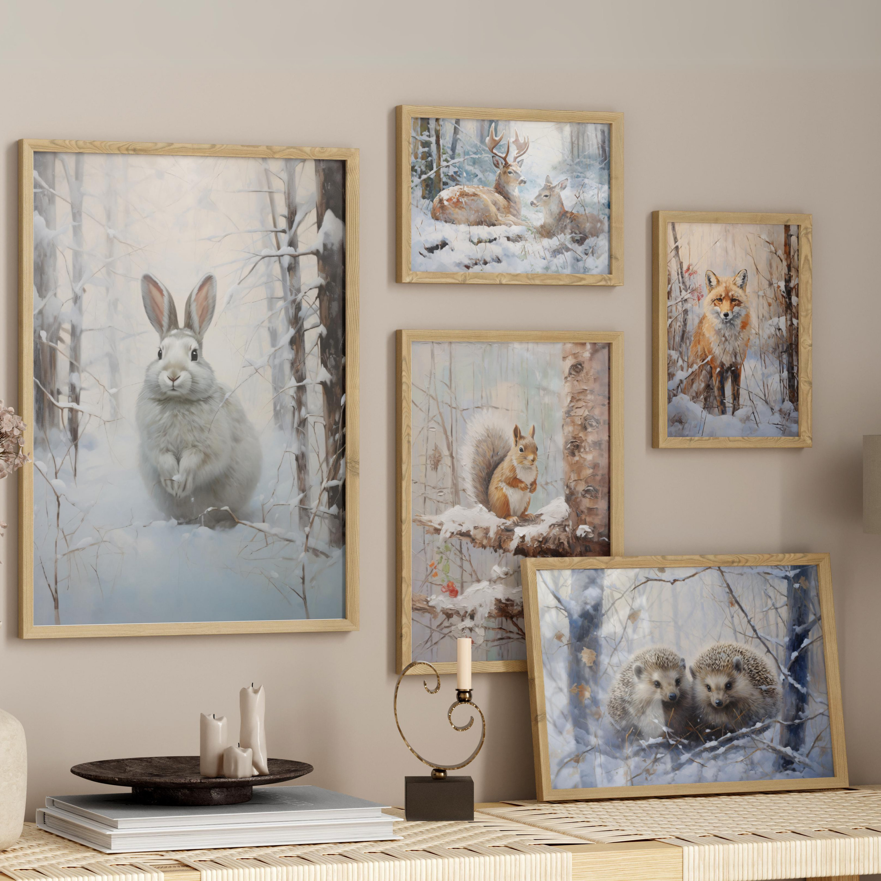 Woodland Animal Decorations, Animal Wall Decorative, Winter Print ...