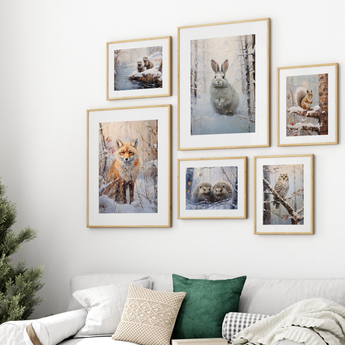 Woodland Animal Decorations, Animal Wall Decorative, Winter Print ...