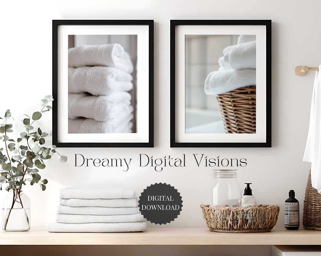 Set of 2 Elegant Colour Laundry Room Prints, Printable Laundry Room ...