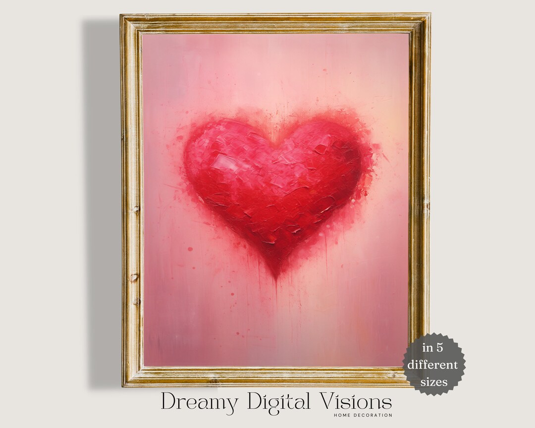 Valentines Day Love Heart Printable Love Print Downloadable, Romantic ...