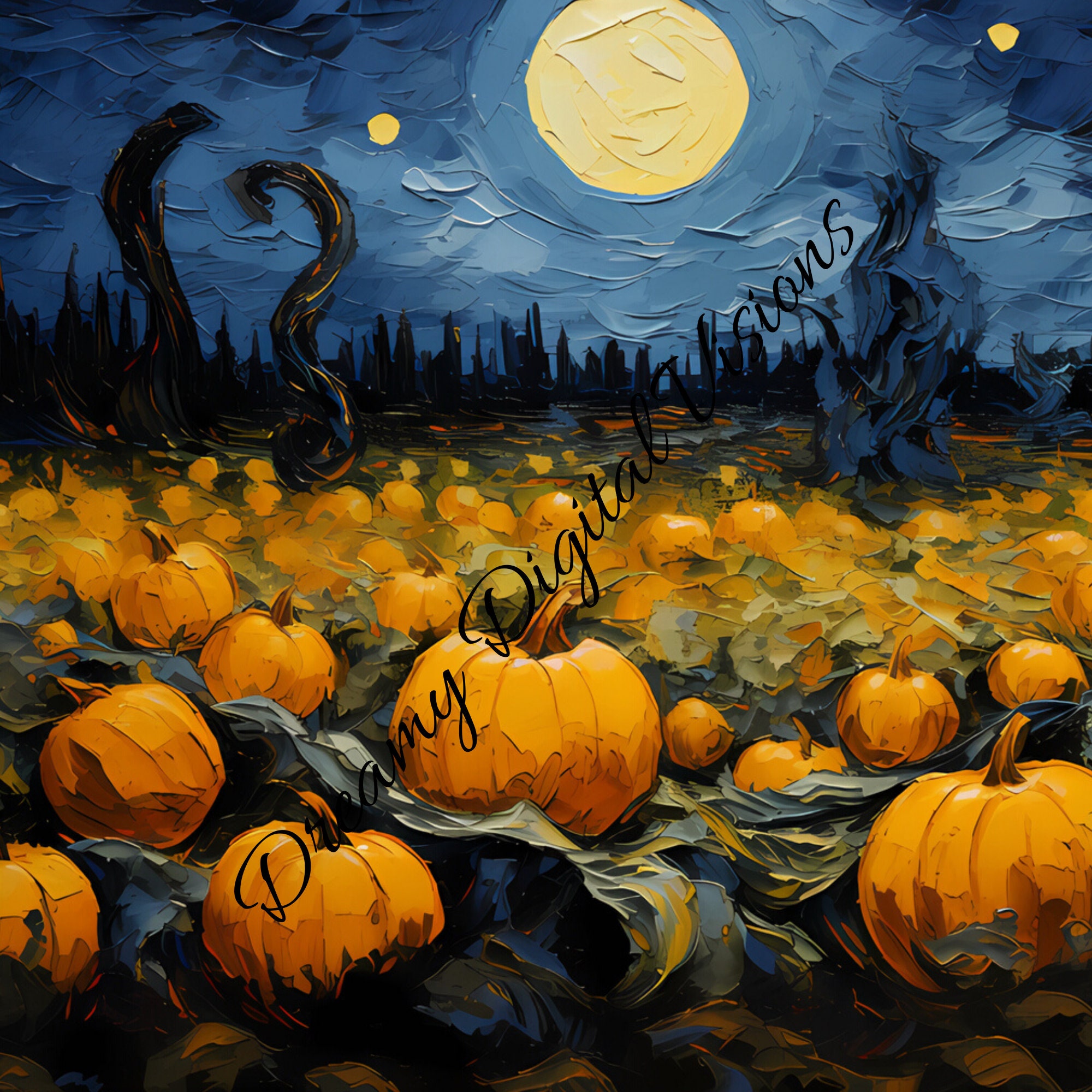 Halloween Pumpkins Print, Printable Wall Art, Halloween Seasonal Decor ...