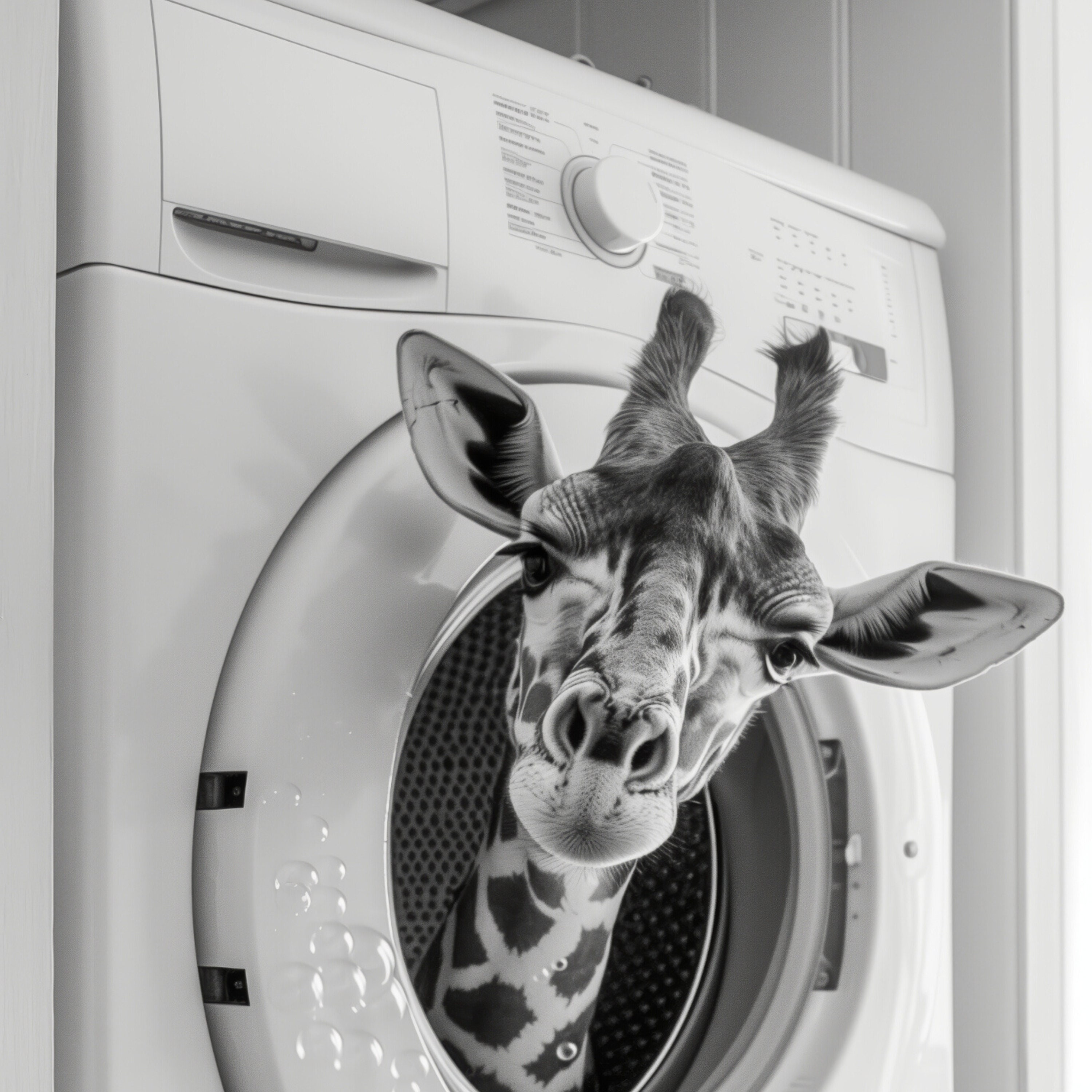 Cute Giraffe in Washing Machine, Laundry Room Decor, Funny Laundry Print, Laundry Wall Art ...