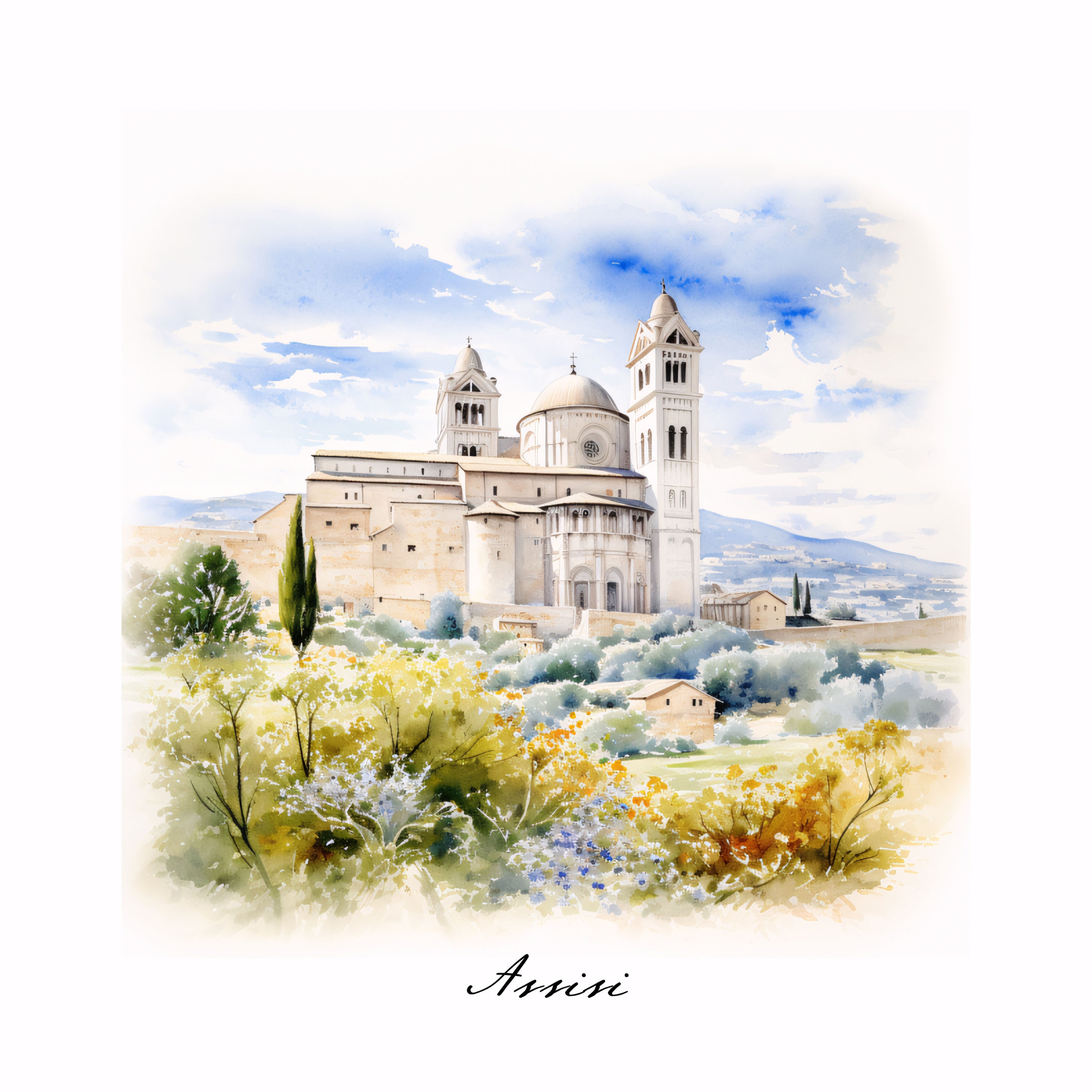 Italy Watercolor Set of 6 Digital Prints, Italy Landscapes Poster, Rome ...