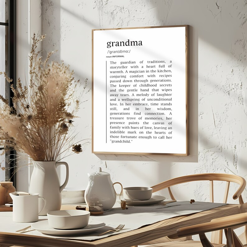 Grandma Definition Print, Grandma Gift From Kids, Gift From Grandkids ...