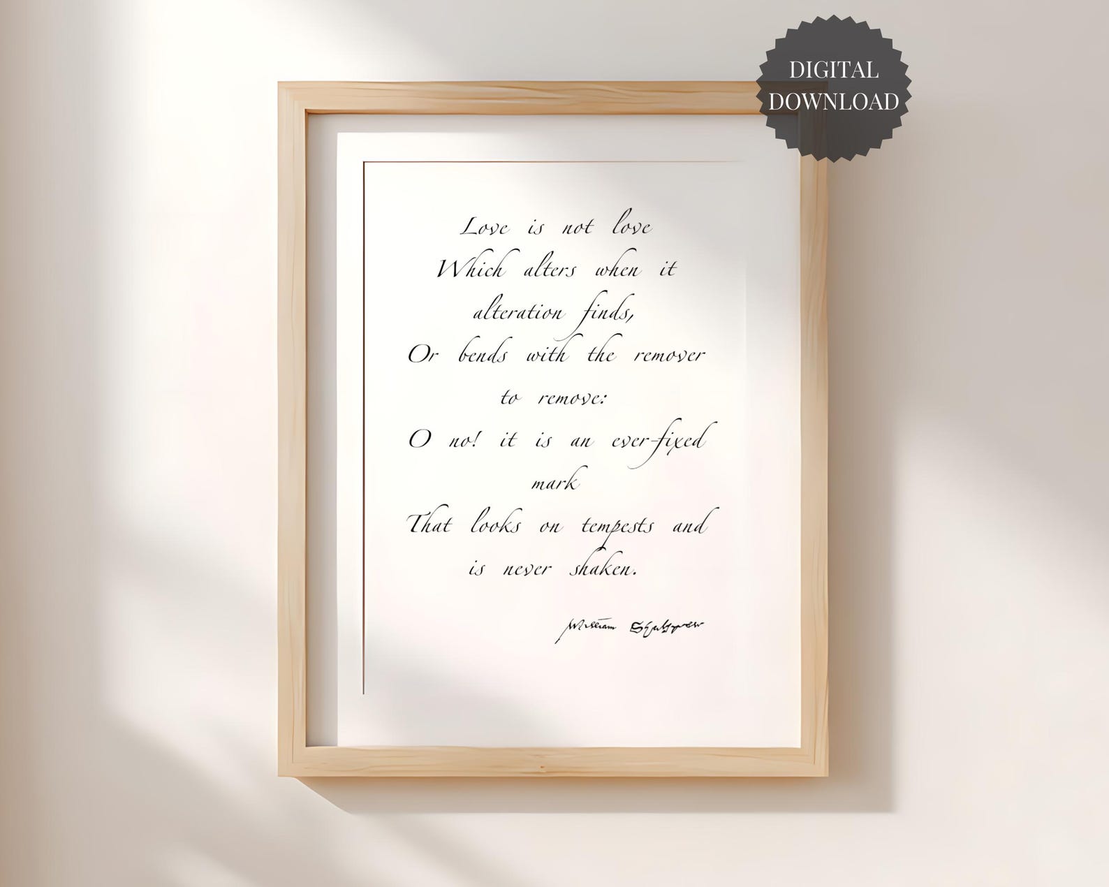 Love is Not Love Shakespeare Love Valentines Quote, Romantic Valentine ...
