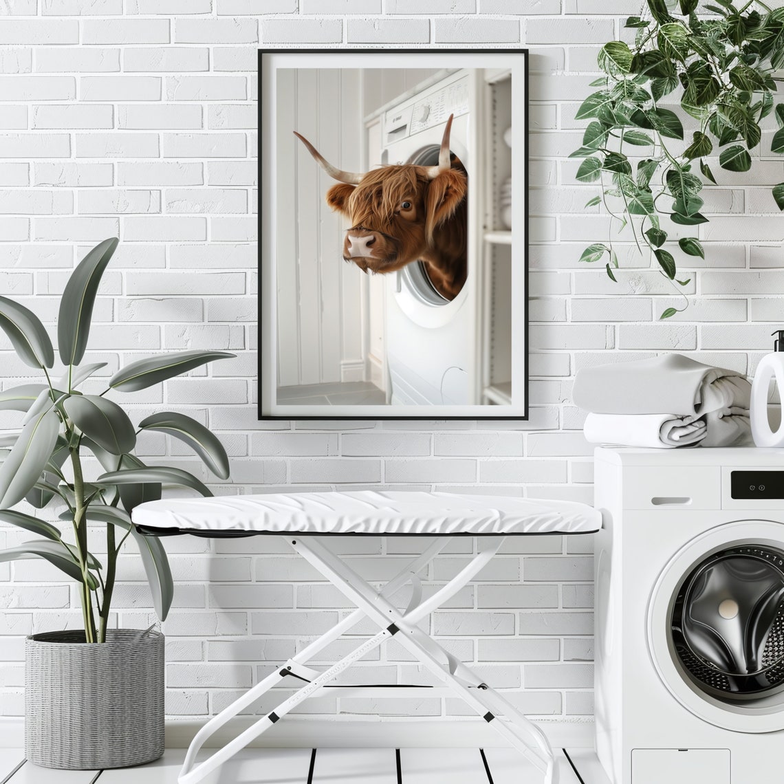 Highland Cow Laundry Print, Laundry Room Decor, Utility Room Print ...
