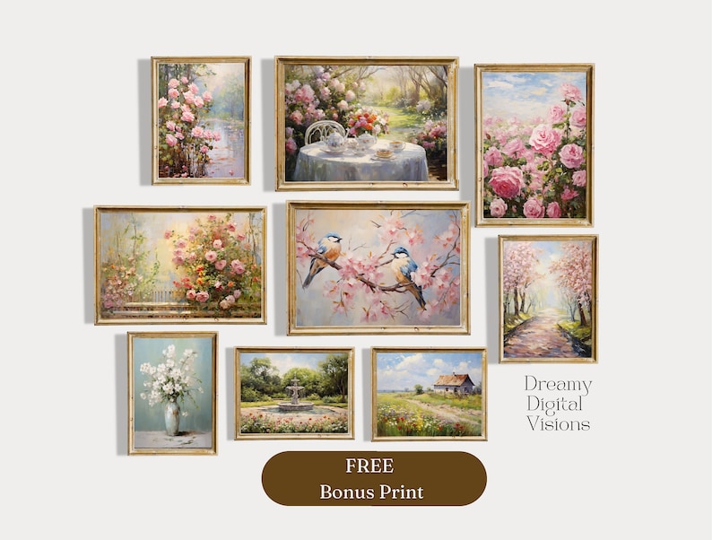 Spring Gallery Wall Art Set of 9, Spring Prints, Spring Farmhouse ...