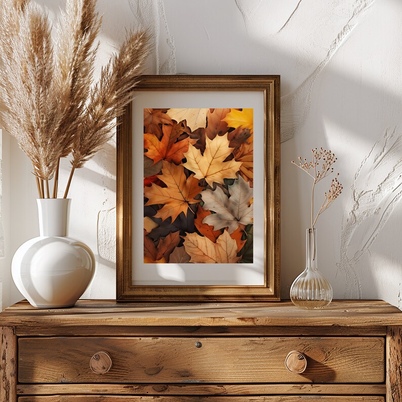 Autumn Leaves Wall Art, Fall Leaves Print, Cozy Autumn Wall Decor ...