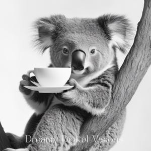Adorable Koala With a Cup of Tea, Fun Tea Lover Gift, Tea Drinker ...