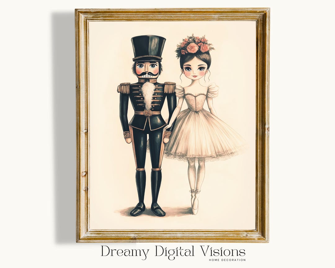 Clara and the Nutcracker Print, Traditional Christmas Home Decor, Soft ...