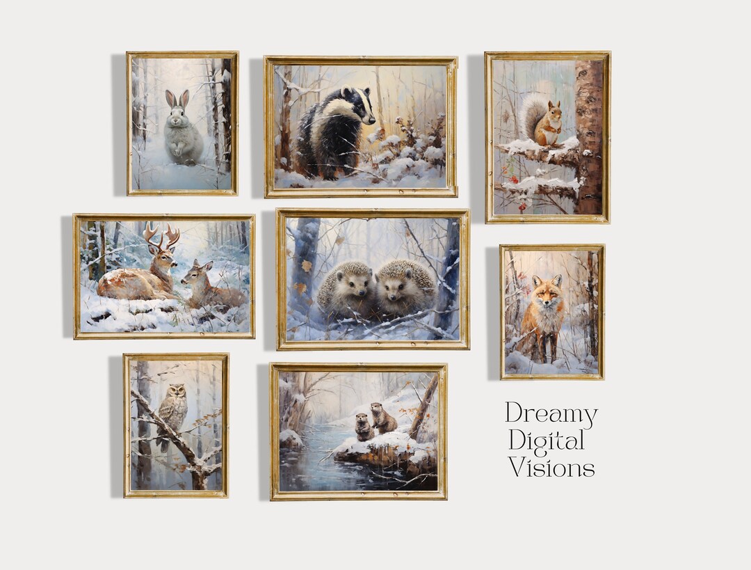 Woodland Animal Decorations, Animal Wall Decorative, Winter Print ...