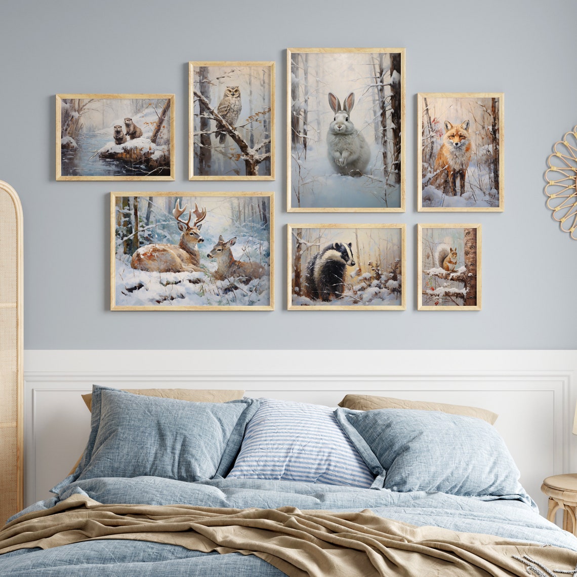 Woodland Animal Decorations, Animal Wall Decorative, Winter Print ...