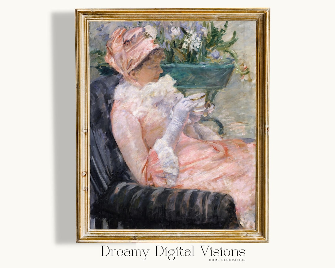 The Cup of Tea Reproduction Oil Painting, Impressionist Tea Print, Tea ...