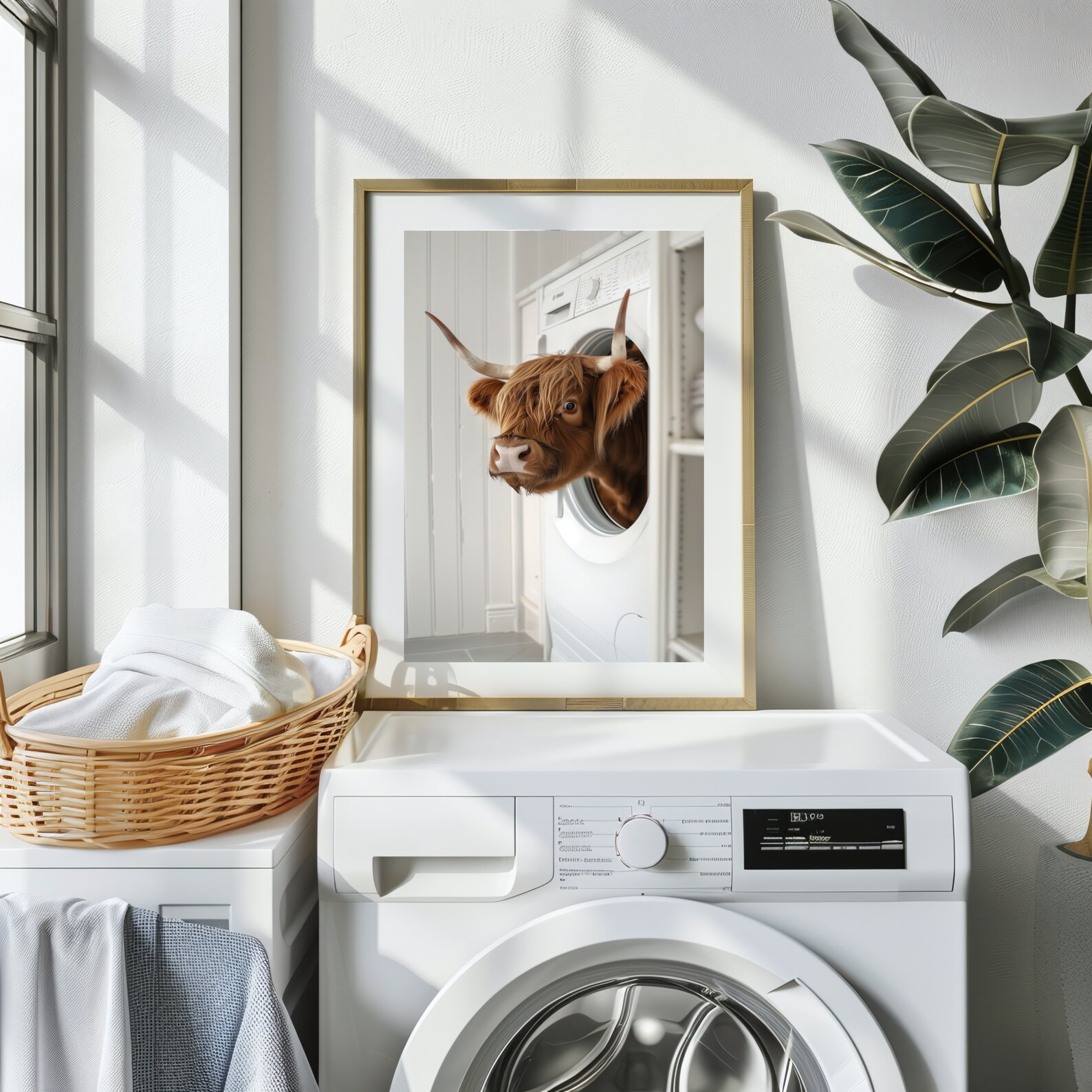Highland Cow Laundry Print, Laundry Room Decor, Utility Room Print ...