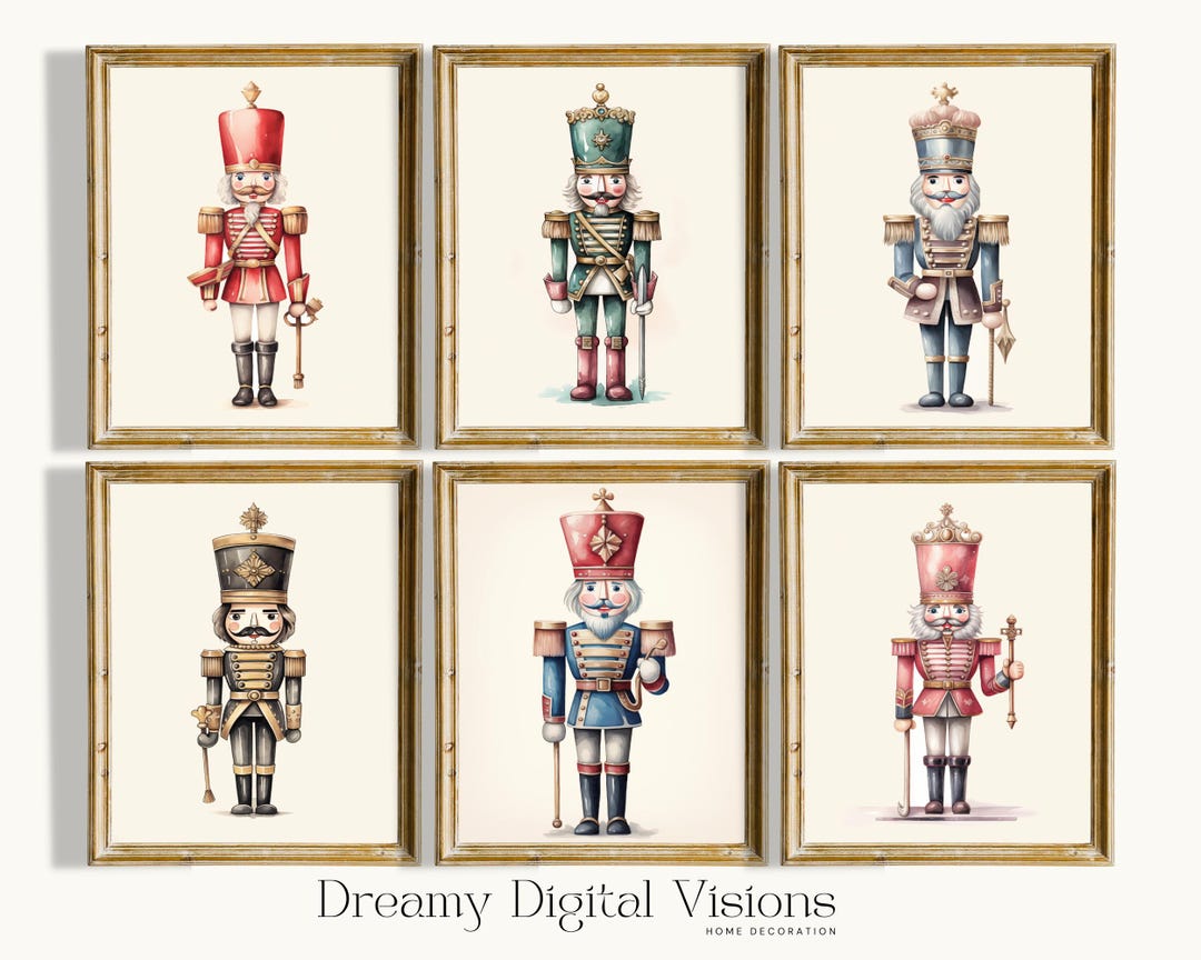 Set of 6 Classic Nutcracker Christmas Prints, Traditional Christmas ...