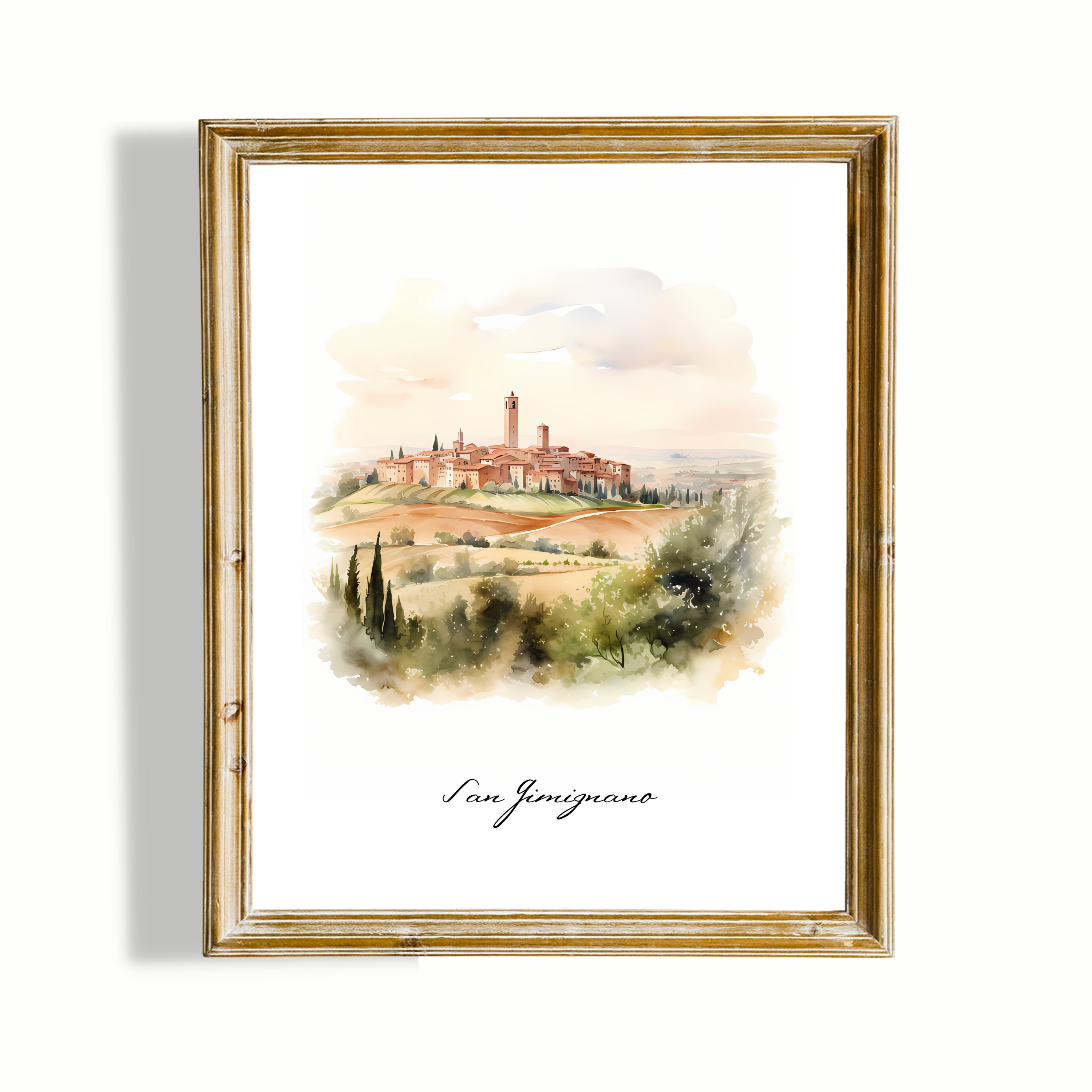 Italian Watercolor Set of 6 Digital Prints - Italy Landscapes, Positano ...