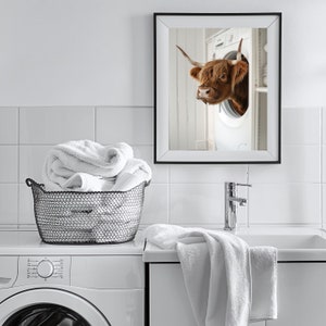 Highland Cow Laundry Print, Laundry Room Decor, Utility Room Print ...
