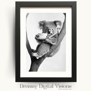 Adorable Koala With a Cup of Tea, Fun Tea Lover Gift, Tea Drinker ...