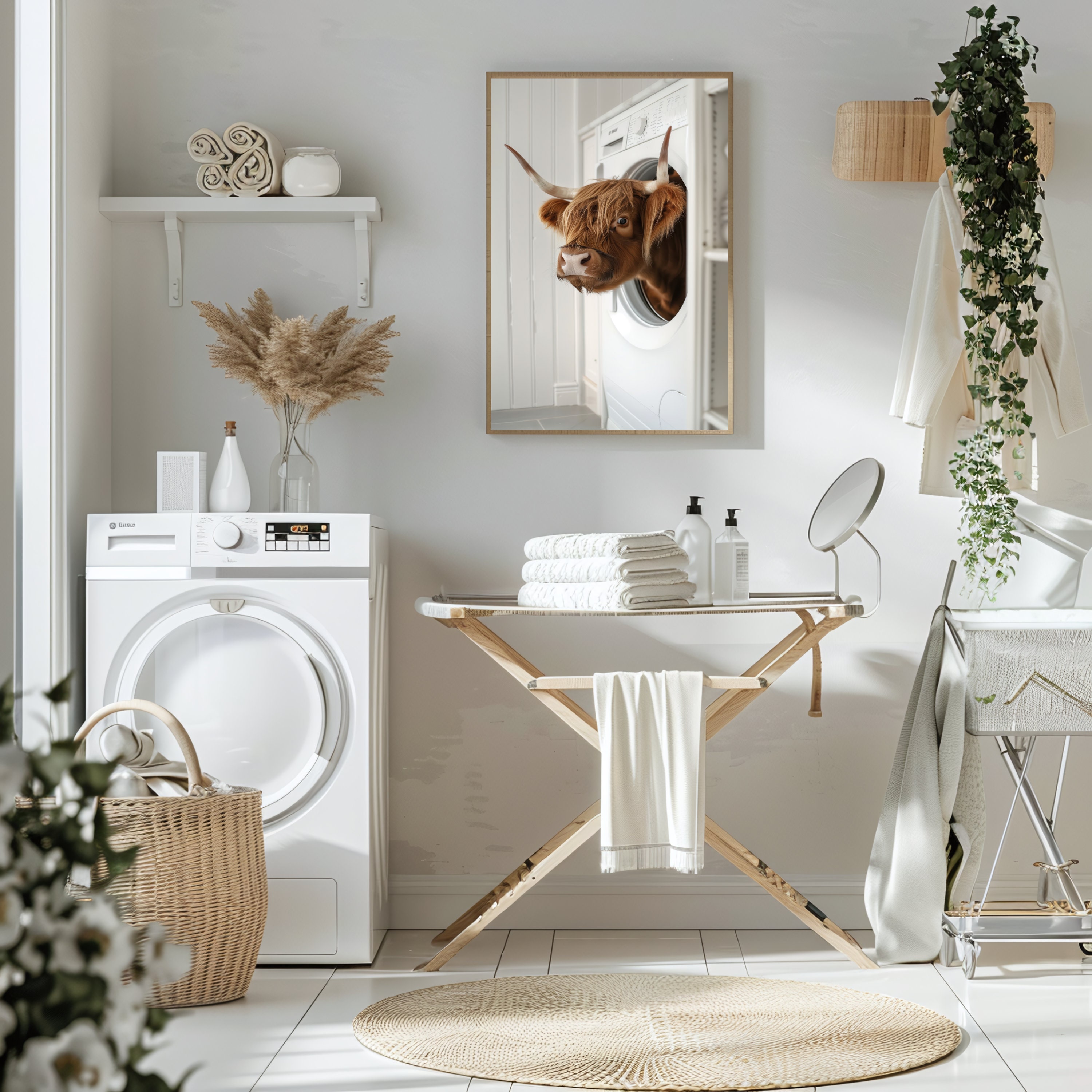 Highland Cow Laundry Print, Laundry Room Decor, Utility Room Print ...