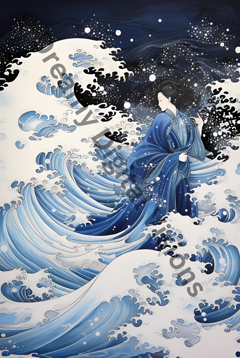 Japanese Wave Prints, Set of 3, Great Wave Printables, Japanese ...