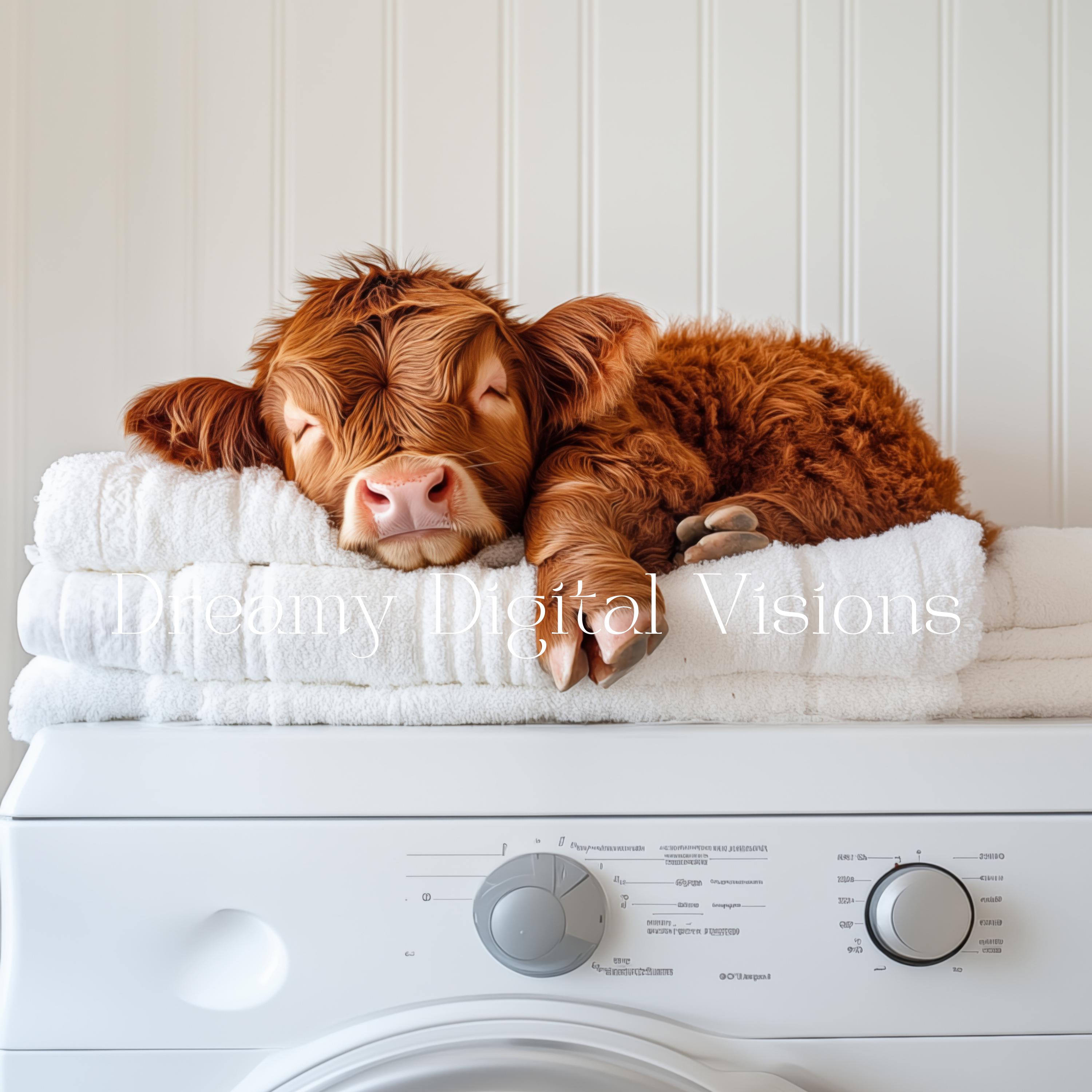 Baby Highland Cows Laundry Room Prints Set of 3, Animal Laundry Prints ...